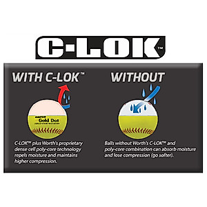 Worth 12" SYCO Gold Dot Extreme / Classic M USSSA Slowpitch Softball, Box of 12