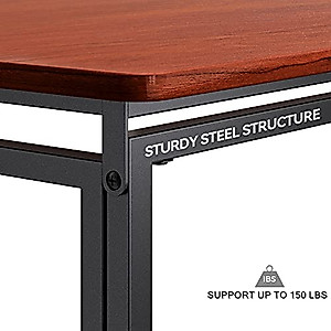 EUREKA ERGONOMIC Folding Computer Desk, Foldable for Home Office PC Study Writing Student, 43'', No Assembly Adjustable for Small Space, Cherry