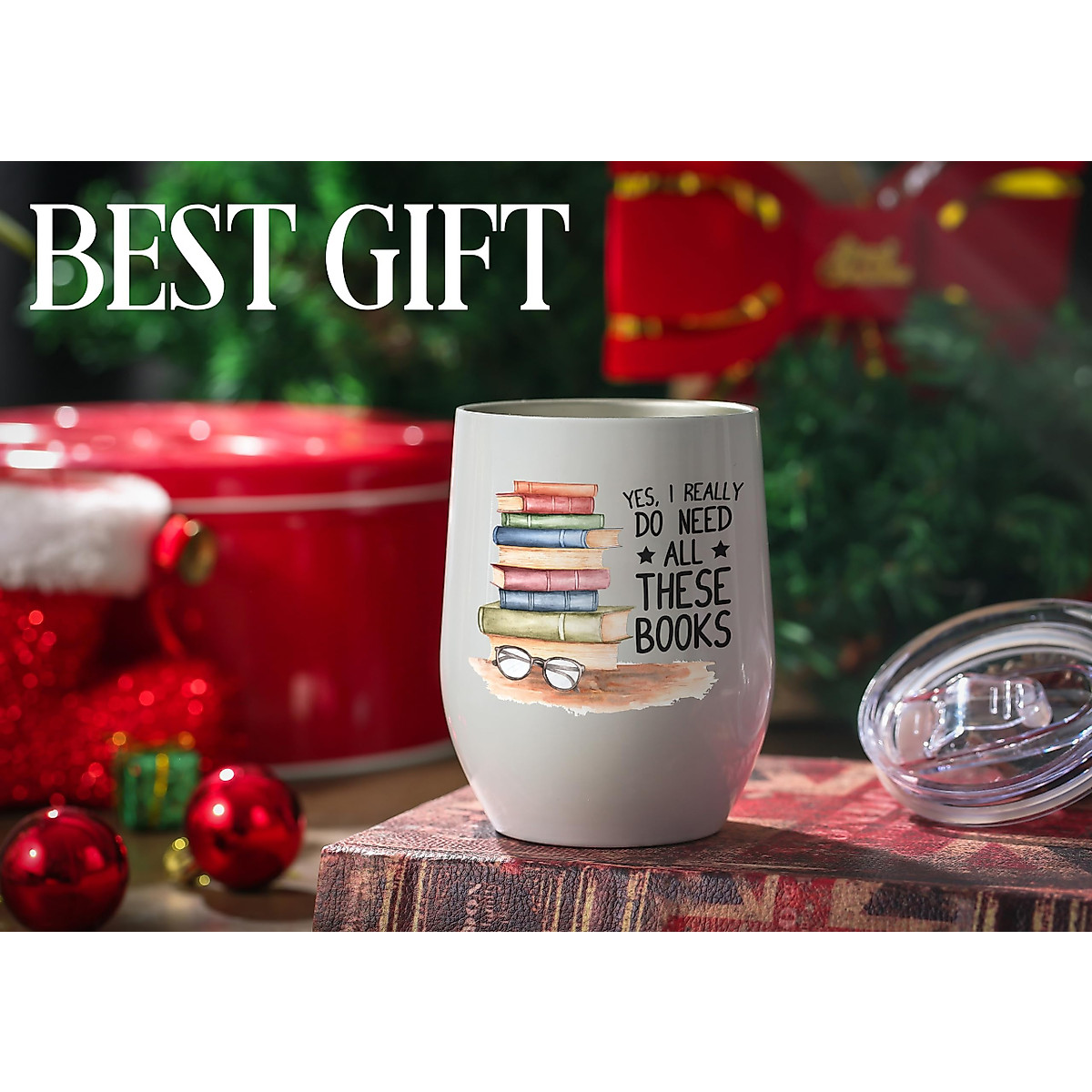 Onebttl 12oz Stainless Steel Insulated Tumbler with Lid - Book Lovers Gift for Women