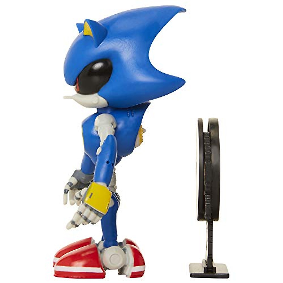 Sonic The Hedgehog Collectible Metal Sonic 4" Bendable Flexible Action Figure with Bendable Limbs & Spinable Friend Disk Accessory Perfect for Kids & Collectors Alike for Ages 3+