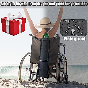 MUROCEA Oxygen Cylinder Bag for Wheelchair & Knee Scooter - O2 Tank Carrier Carry Pouch Holder for D and E Cylinders Bottle, 600D Oxford & Portable (26" L*9.4" W)