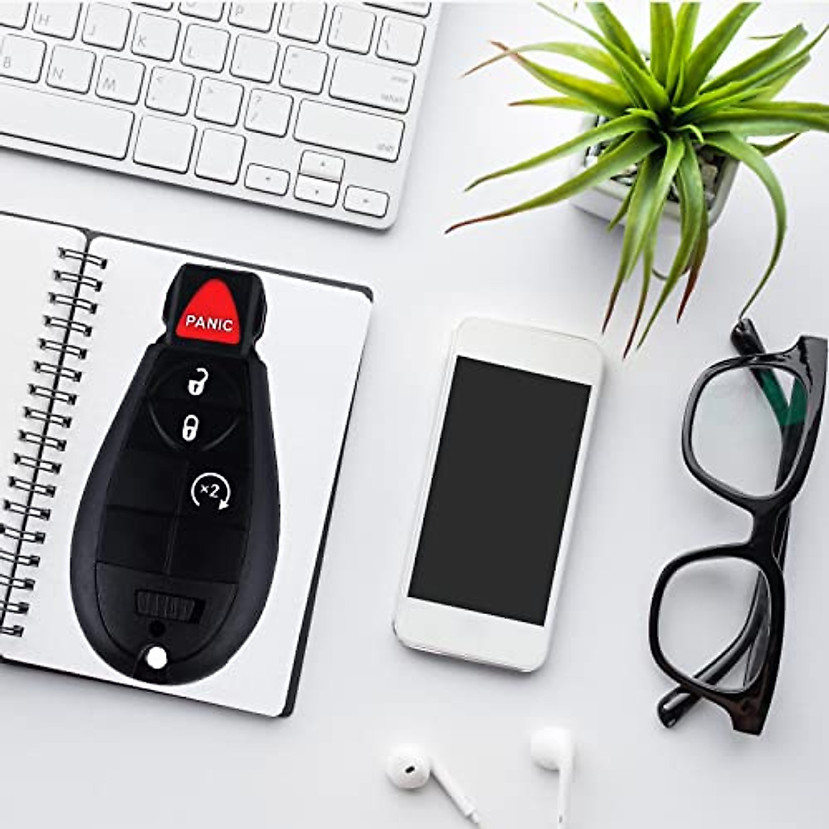 Keyless Entry Remote Control Car Key Fob for Dodge Ram 1500 2500 3500 Truck Pickup 2009-2012 Dodge Charger/Durango/Journey/Challenger/J eep Grand Cherokee/Commander (M3N5WY783X) Pack of 2