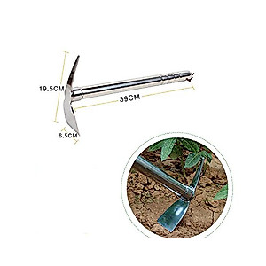 C&L Garden Hoe Pick Stainless Steel Hand Tools 15 Inch Gardening Cultivator Weeding Seeding Multipurpose