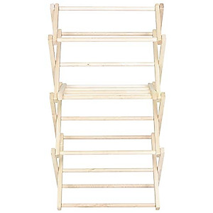 Pennsylvania Woodworks Clothes Drying Rack: Solid Maple Hard Wood Laundry Rack for Baby Clothes, Hand Towels, Delicates & More, Durable Small Folding Drying Rack, Made in USA, No Assembly Needed
