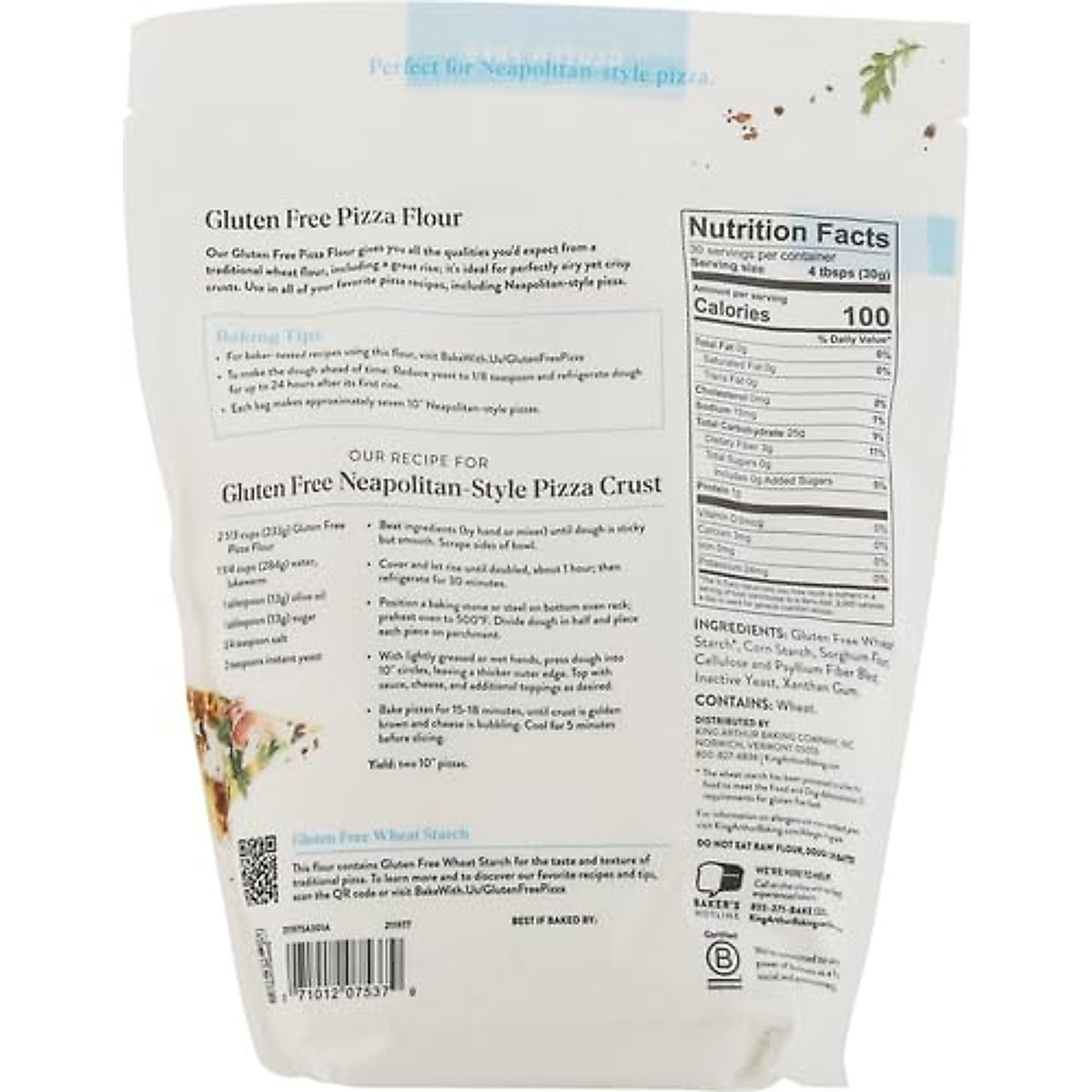 King Arthur 00 Pizza Flour, Gluten Free, 32 OZ