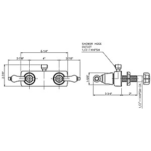 Laguna Brass 3221BN RV/Motorhome Replacement Non-Metallic Two Handle Shower Faucet Valve Diverter Brushed Nickel Finish