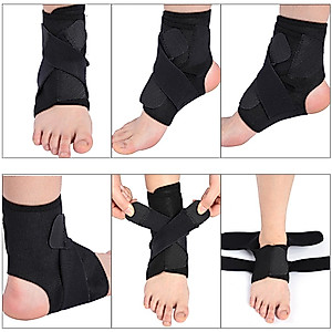 Ankle Brace, Adjustable Elastic Ankle Support, Breathable Neoprene Sleeve Wrap, Football Ankle Brace Guard Foot Protector for Sports, Injury Recovery, Joint Pain, Achilles Tendon