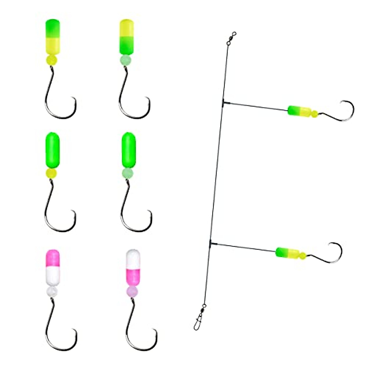 6 Pack 'Coquina Shells' Pompano Surf Fishing Rigs (25# Mono)