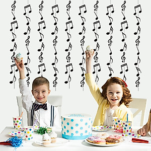 12 PCS Musical Note Banners Music Themed Party Decorations Hanging Swirl Musical Notes Garland Kit Music Note Paper Cutouts for Music Concert Music Themed Birthday Wedding Baby Shower Party Decor