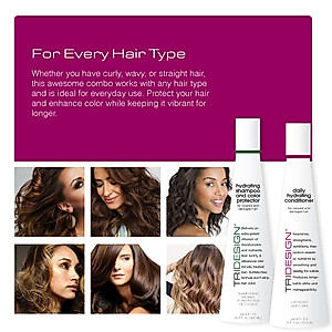 TRI Design Hydrating Shampoo & Conditioner Set - Sulfate Free Shampoo & Conditioner for Dry & Damaged Hair - Protect, Repair, and Moisturize Curly, Straight, Wavy, and Color-Treated Hair - 10.5 Ounce