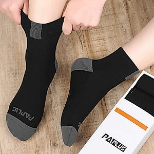 PAPLUS Ankle Compression Socks for Women 6 Pairs, Running Athletic Socks with Arch Support，Plantar Fasciitis Socks