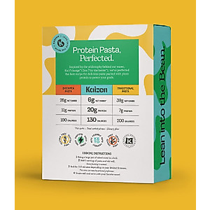 Kaizen Low Carb Keto Pasta Ziti - High Protein (20g), Gluten-Free, Keto-Friendly (6g Net), Plant-Based Lupini Noodles made w/High Fiber Lupin Flour - 8 ounces (Pack of 3)