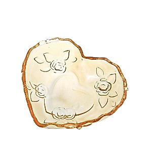 Gaolinci Heart-Shaped Embossed Glass Bowl, Fruit Salad Bowl, Dessert Bowl (Set of 2)