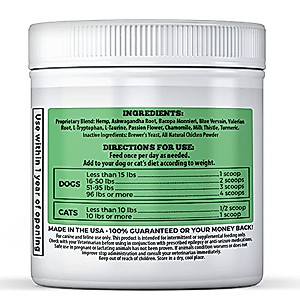 Seizure Support and Calming Aid for Dogs and Cats - All Natural Epilepsy and Seizure Aid. Hemp, Ashwagandha, Blue Vervain, Valerian, L-tryptophan, L-Taurine, Chamomile, Milk Thistle, Turmeric.