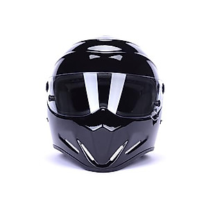 CRG Full-Face Motorcycle Helmet Street Bike Fiberglass Motocross Helmet DOT Certified ATV-4 - Parent Glossy Black Size Small