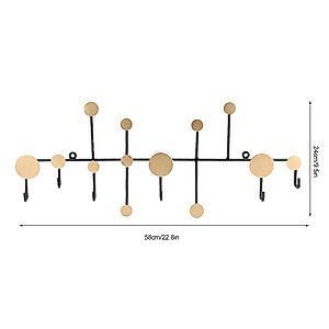 5 Hook Gold Heavy Duty Entryway Hook Coat Hooks Wall Mounted Coat Rack Entryway Hanging Coat Rack for for Hat Bags Towel Living Room