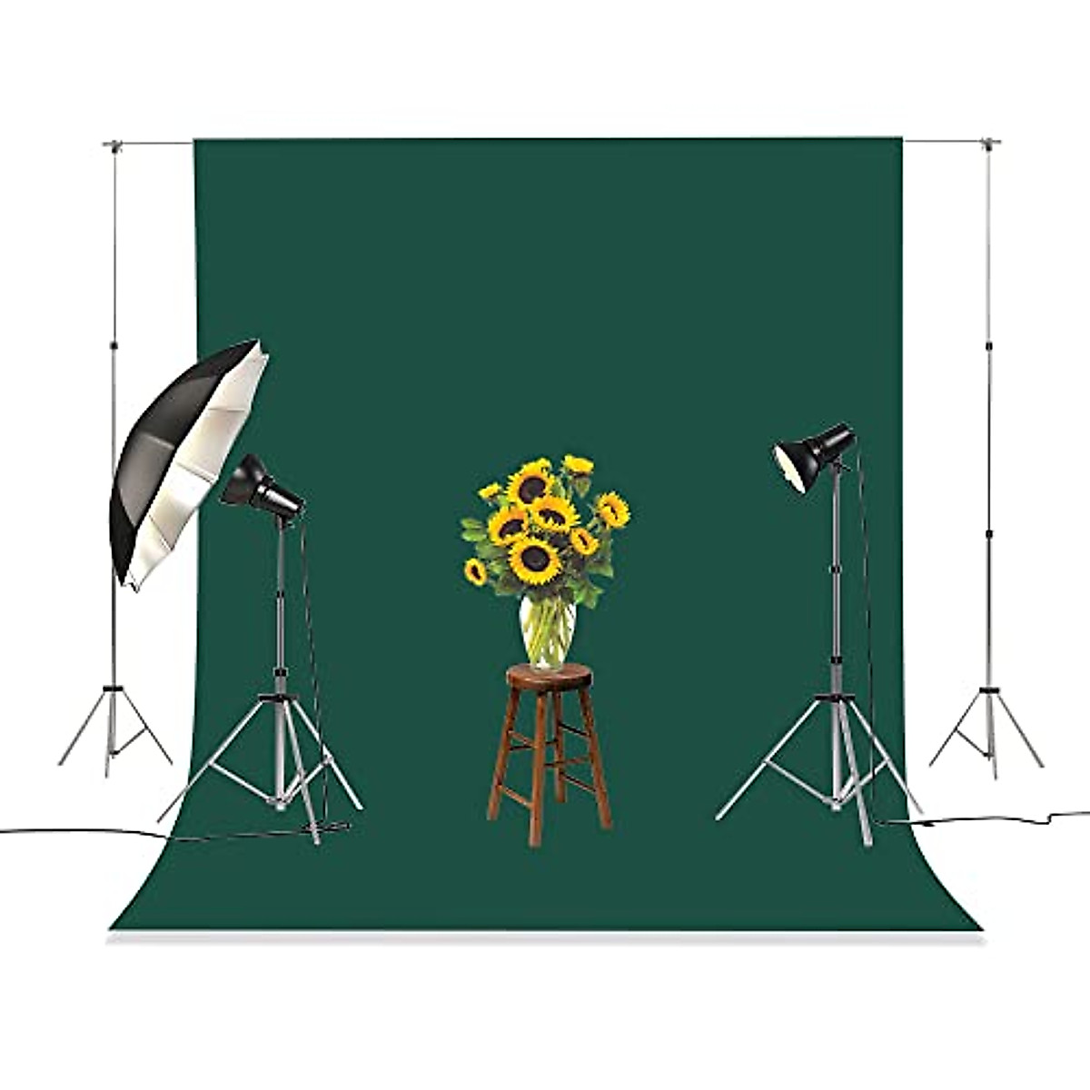 KUKUSOUL 7x10ft Blackish Green Curtain Backdrop Dark Green Portrait Background for Photoshoot Wedding Baby Shower Birthday Decor KUKX009