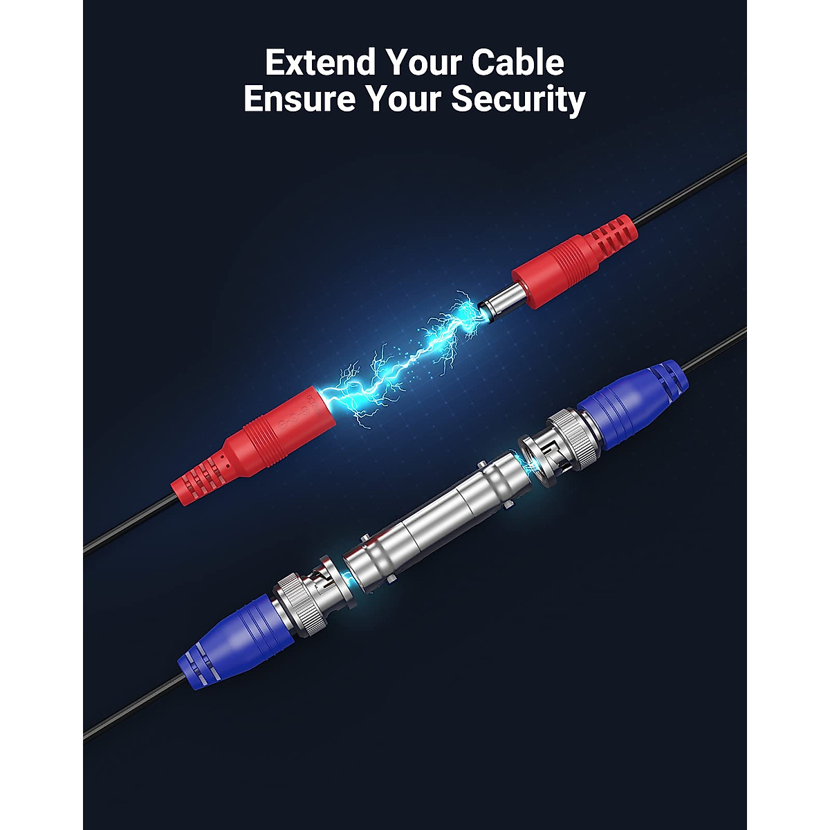 ANNKE 4 Pack 30M/100ft All-in-One Video Power Cables, BNC Extension Surveillance Camera Cables for CCTV Security DVR System Installation, Free 8 x BNC Connectors and 100pcs Cable Clips Included