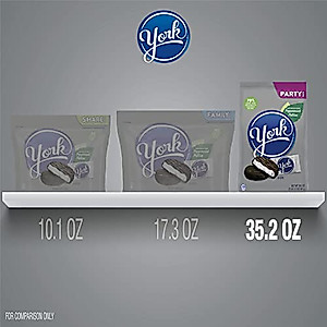 YORK Dark Chocolate Covered Minty, Gluten Free, Individually Wrapped Peppermint Patties Candy Bulk Party Pack, 35.2 oz