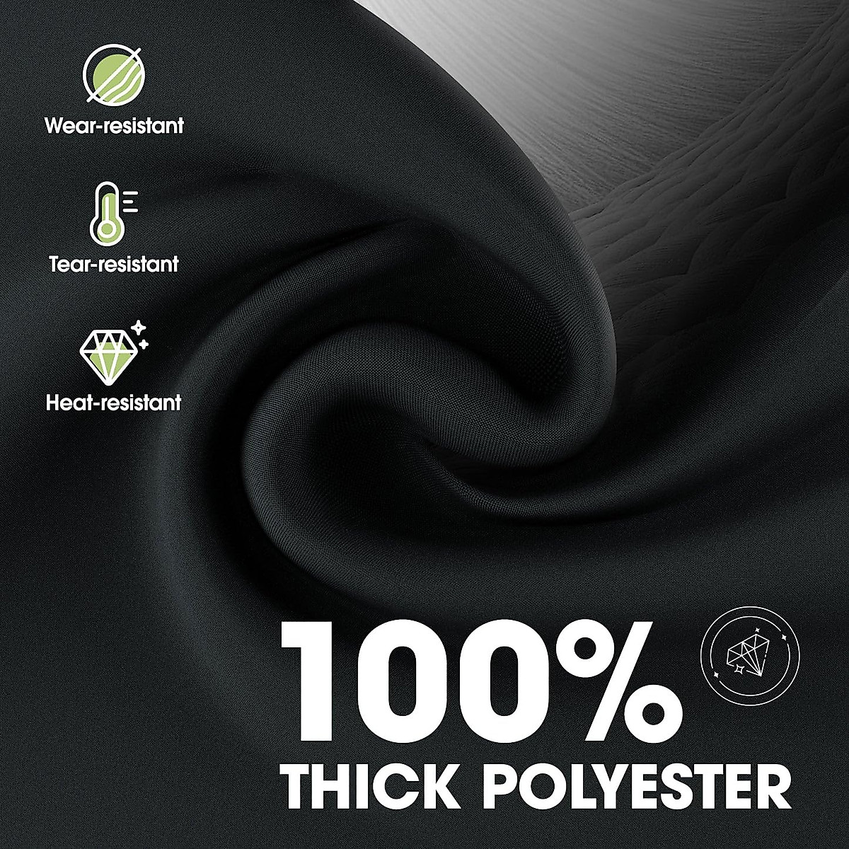 Pureegg Table Cloth - Polyester Table Cloth for Rectangle Table, 60''x84'' Tablecloth, Decorative Tablecloths for Parties, Dinings, Picnics, Washable & Ironable, Black