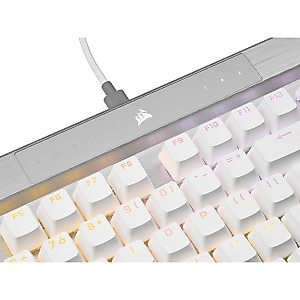 Corsair K70 PRO RGB Optical-Mechanical Gaming Keyboard - OPX Linear Switches, PBT Double-Shot Keycaps, 8,000Hz Hyper-Polling, Magnetic Soft-Touch Palm Rest - NA Layout, QWERTY - White