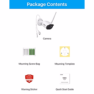 ZOSI ZG3023S Add-on Camera 3MP HD WiFi IP Network Camera Outdoor Indoor Home Security Camera Only Compatible with ZOSI NVR Recroder Video Surveillance Camera System(Model:ZR08GP)