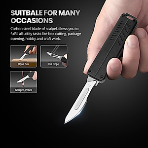 coldown Utility Knife, Pocket Knife with Clip, Box Cutter Knives, EDC Knife, Scalpel Knife, 10 Extra Carbon Steel Replacement Blades #23, Great EDC Gadget Gift for Men Women