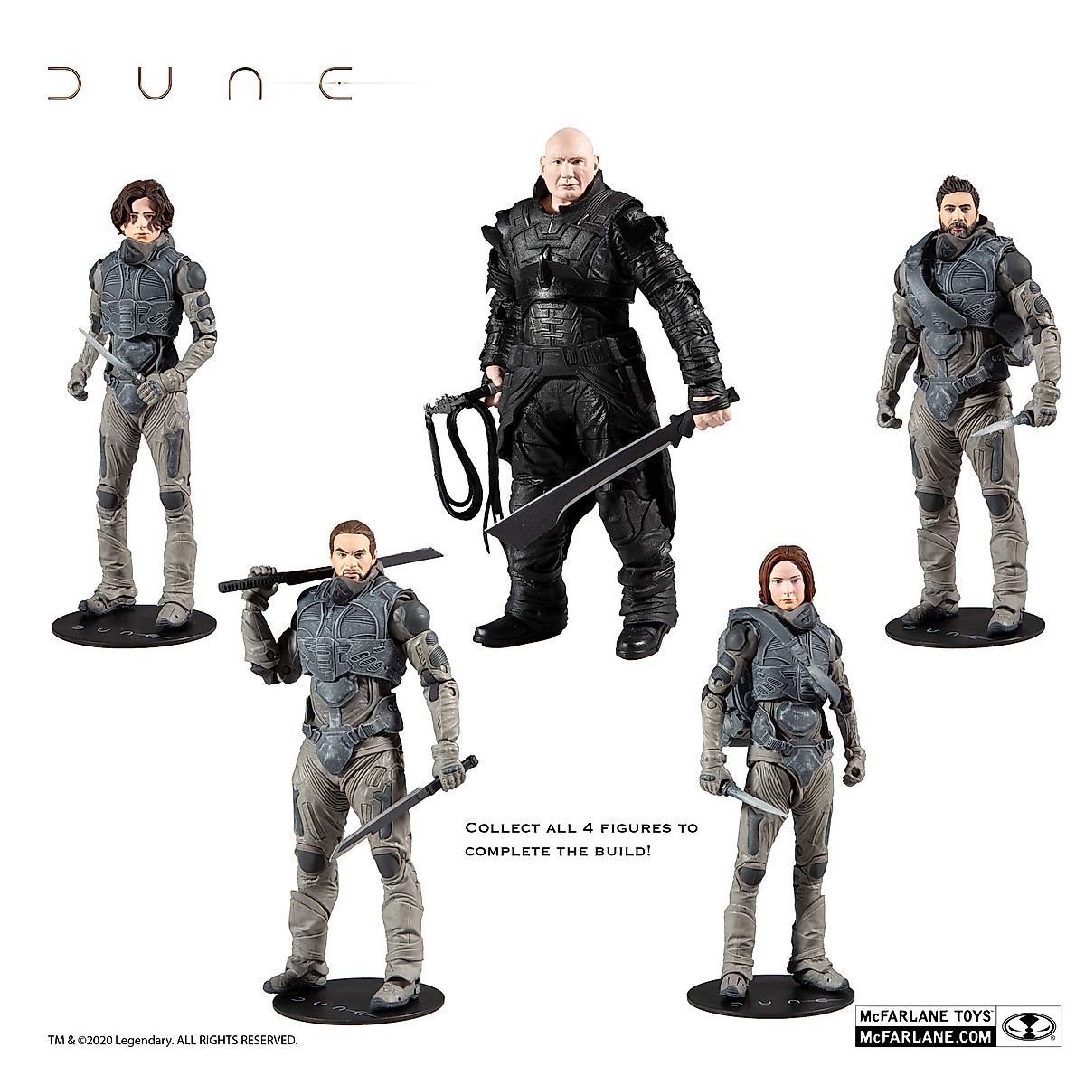McFarlane Toys Dune Duncan Idaho 7-inch Action Figure with Build-A Glossu ‘Beast’ Rabban Figure Parts, Multicolor