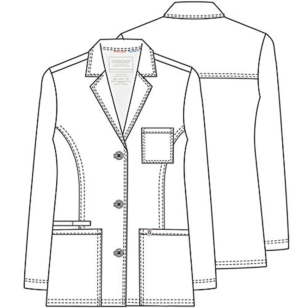 Cherokee Women Scrubs Lab Coat Workwear Revolution Tech 28" Consultation WW450AB, M, White