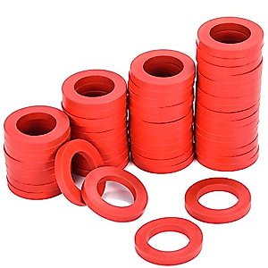 40 Pieces Garden Hose Washer Rubber, Heavy Duty Red Rubber Washer Fit All Standard 3/4 Inch Garden Hose Fittings