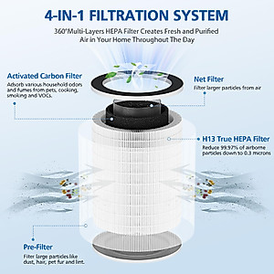 2 Pack Max/Mage/Mage Pro HEPA Replacement Filter for Afloia MAX/MAGE/MAGE PRO Air Purifier and Sans/Air-Honati/Compass Home Smart/Taylor Swoden/Cuckoo CAC-J1510FW/Rosewill RHAP-20001, RHAP-20002