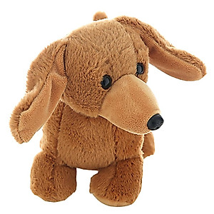 Plush Gear Weiner The Dachshund Plush Toy - 8 Inch Soft and Cuddly Stuffed Wiener Dog Adorable Stuffed Animal, Idael Playful Goft for Kids