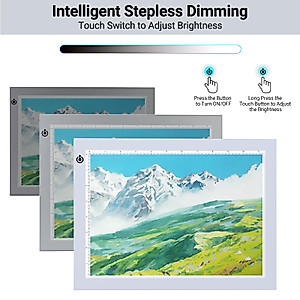 A4 Silver LED Trace Light Pad NXENTC Light Table USB Power LED Tracing Light Board for Artists,Drawing, Sketching, Animation