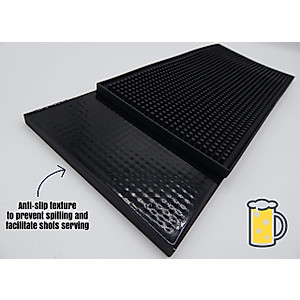 Bar Mat 6x12 for Cocktails and Coffee Bar Perfect Dish Drying Mat (1) - Professional Bar Spill Mat Perfect Barware for Bar Set - Dish Drying Soft Rubber Mat for Delicate Glass Dishes and Cups