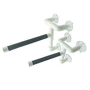 XZX Bird Parrot Shower Perch Pet Parrot Bath Perches Standing Platform Rack Suction Cup Window Shower Bird Bath Toys (Large Straight)