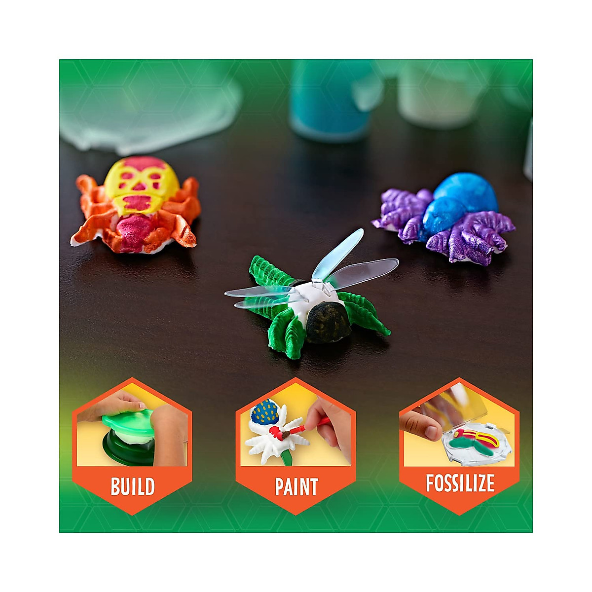 Crayola Metallic Clay Art Kit with Paints, Fossil Molds, Gift for Kids, Ages 7, 8, 9, 10