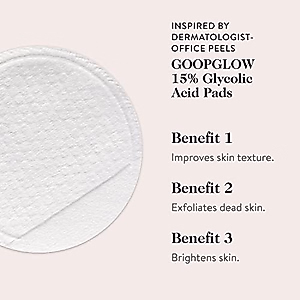 goop 15% Glycolic Acid Overnight Peel | Retexturizes, & Brightens Skin | Inspired by Professional Chemical Peels | 4 pack | Paraben and Silicone Free