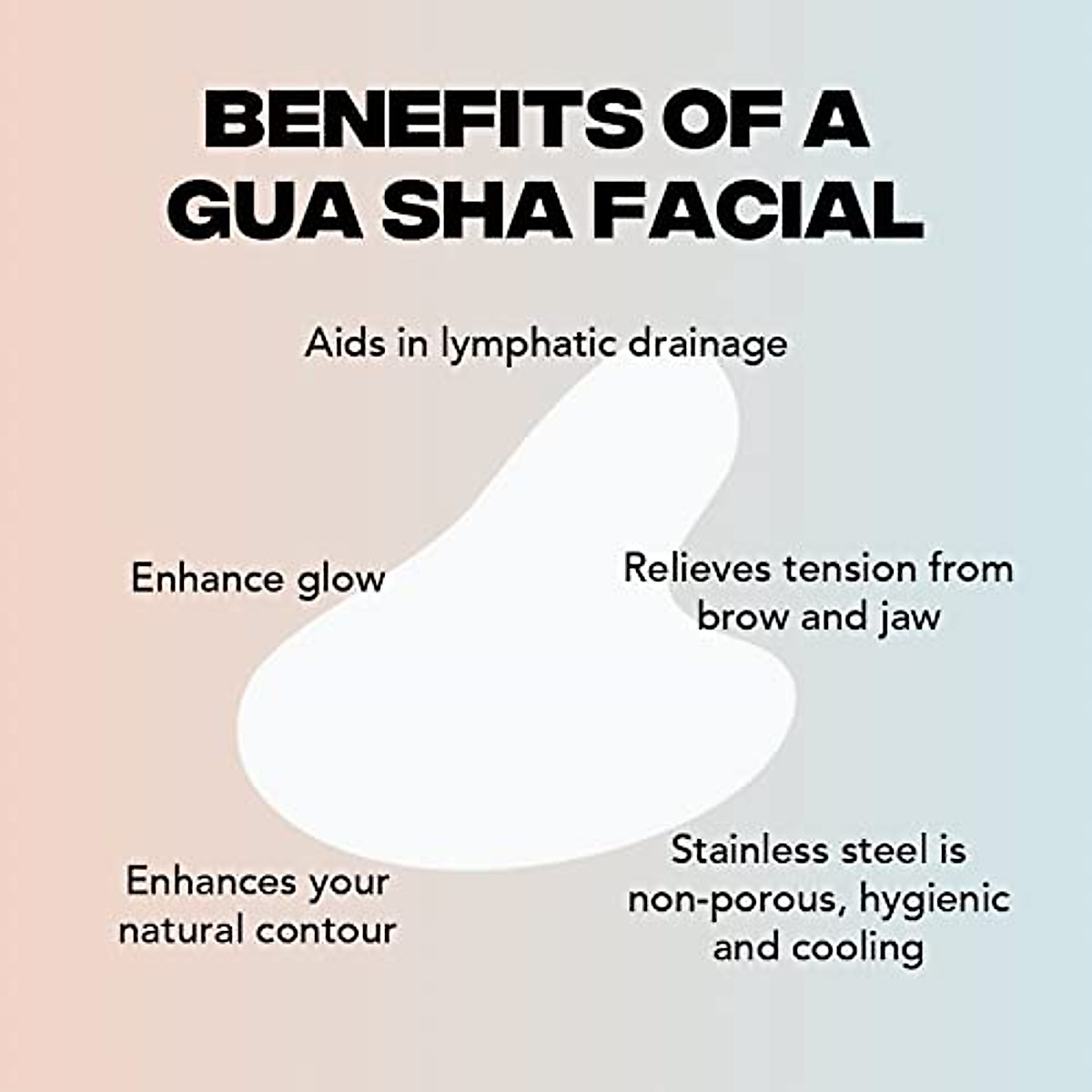 SACHEU Stainless Steel Gua Sha - Metal Gua Sha, Gua Sha Facial Tools Stainless Steel, Reduce Puffiness, Lymphatic Drainage, Facial Tension, Durable Stainless Steel Gua Sha Tool with Travel Pouch