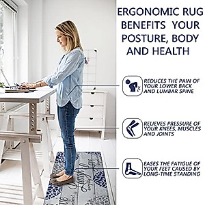 Homcomoda Kitchen Rugs Sets of 2 Non Slip Kitchen Mats for Floor Waterproof Kitchen Rugs and Mats Anti-Fatigue Standing Mats for Kitchen Work Station Sink Laundry.