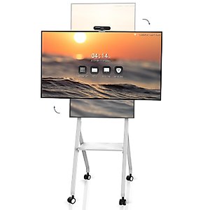 55In Flip Interactive Whiteboard, LINGHUFOX Rotating Adaptive Capacitive Electronic Whiteboard,4K Touch Screen Display Smart Board for Classroom (Board+Stand+Camera)