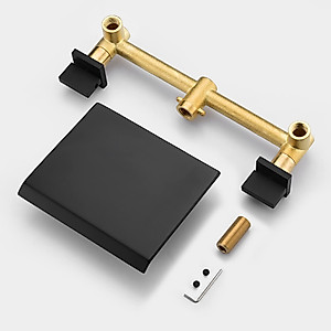 SUMERAIN Matte Black Wall Mount Bathtub Faucet Waterfall Tub Filler Two Handles High Flow Rate