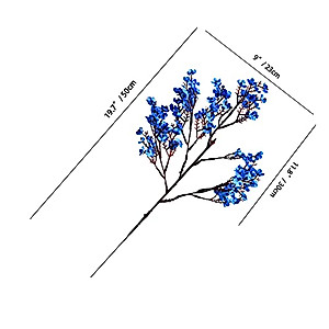 Mandy's 6 Bundles Royal Blue Flowers Silk Babys Breath Artificial Flowers Fall Flowers Gypsophila Bouquet 19.7" for Home Kitchen Wedding Party Decorations (Vase not Include)