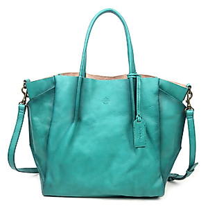 OLD TREND Genuine Leather Sprout Land Tote Bag (Aqua Ombre)
