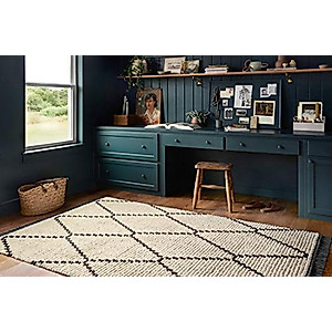 Loloi Chris Loves Julia x Alice ALI-04 Cream/Charcoal Geometric Area Rug 7'-9" x 10'