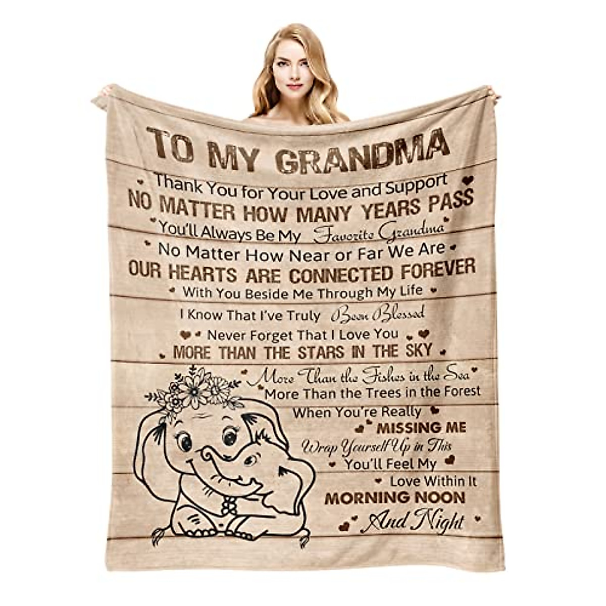 Gifts for Grandma from Granddaughter, Grandma Birthday Gifts Blanket 60"x50", Grandma Gifts from Grandchildren Grandson, Grandma Gifts Ideas for Christmas Mothers Day, To My Grandma Throw Blankets