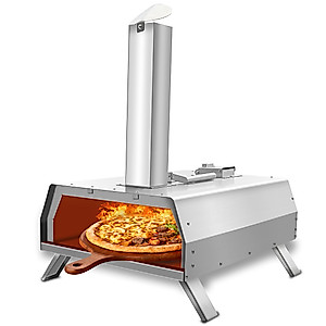 Anman bakerstone pizza oven for grill Pizza Oven Outdoor, 16" Multi-Fuel Rotatable Pizza Ovens, Portable Stainless Steel Wood Fired Pizza Oven pizza oven gas grill weber grill pizza la bbq pizza oven