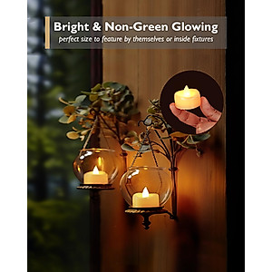 YOJACIKI Flameless Candles, 24 Pack LED Tea Lights Candles Battery Operated, Last 200+ Hrs Flickering Tea Lights, Flameless Tealight Candles for Halloween Diwali Fall Christmas Wedding D 1.5”x H 1.25”