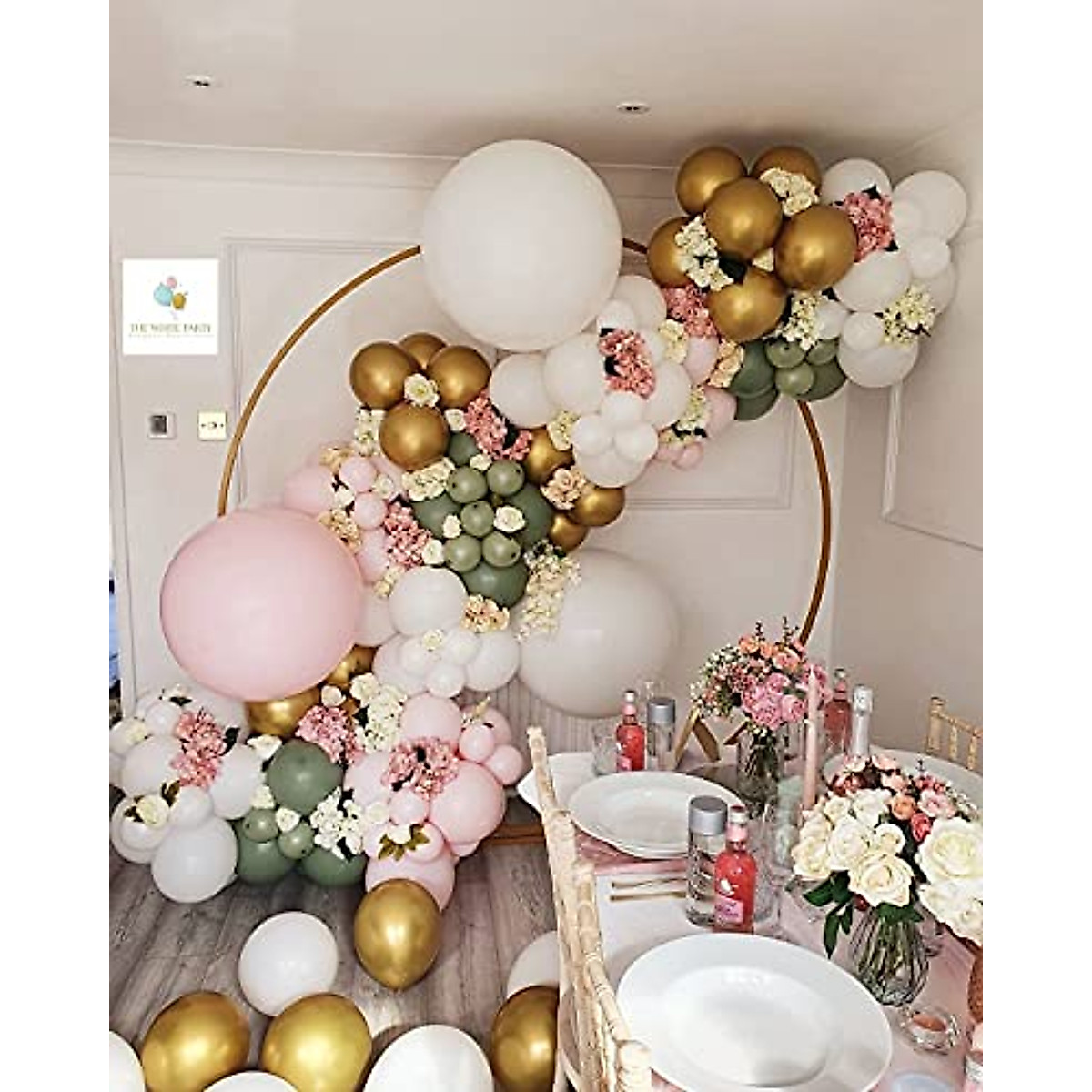 126PCS Sage Olive Green Pink Gold Safari Jungle Balloons Balloon Garland Arch Kit, Safari Jungle Theme Birthday Baby Bridal Shower Party Decorations Supplies for Boy