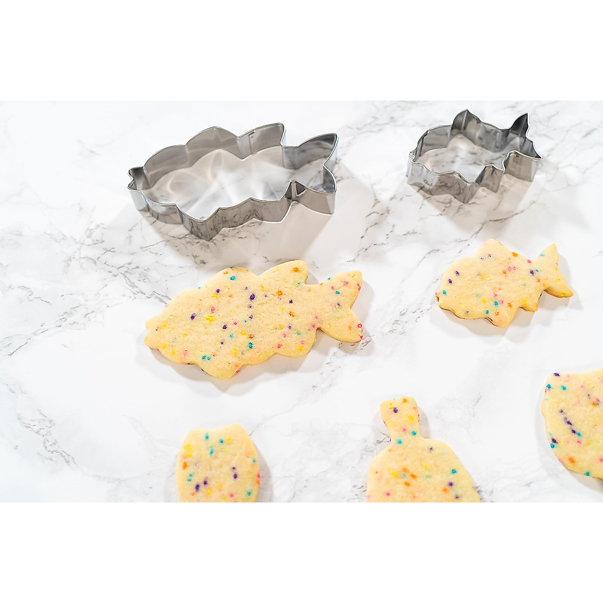 Bakerpan Stainless Steel Fish Cookie Cutter Shapes - Set of 2