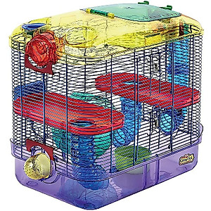 Kaytee CritterTrail Two Level Habitat for Pet Dwarf Hamsters, Gerbils or Mice, Blue